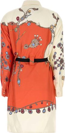 Versace Twil Shirt Dress - Orange