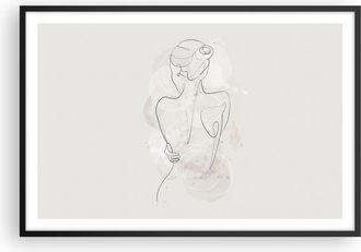 Arttor Poster Schwarzrahmen Frau R&uuml;cken R&uuml;cken Deko 91x61cm Wandposter Art Prints Wandbilder Dekoration Wohnzimmer Schlafzimmer K&uuml;che Wanddeko Bild Wand Kuns