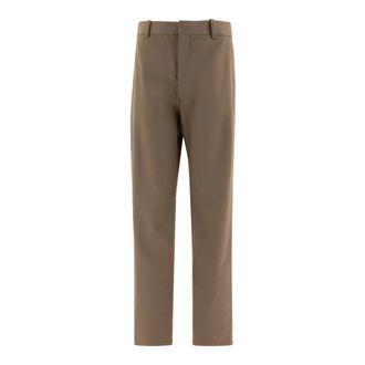 Loewe Femme, Pantalons, Vert, Taille: 36 FR Pantalon en coton et soie