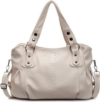 Generic Sac fourre-tout de grande capacit&eacute; en cuir synth&eacute;tique avec sangle r&eacute;glable pour l&eacute;cole, le travail, le shopping, les voyages, un usage quotidien, bei