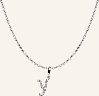 Cada Cada Kette Tiny Diamond Letter Y silber