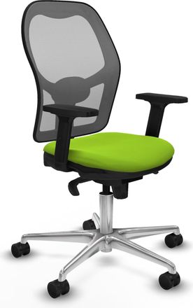 Piqueras y Crespo B&uuml;rostuhl mit Lendenwirbelst&uuml;tze mit 2D-Armlehnen, ausgestattet mit 5 Positionen und Schaumstoff, 65 mm Nylon, Grau/Pistazie