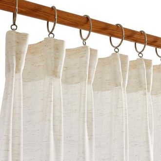 Deconovo Lot de 2 Rideaux décoratifs Semi-Transparents Aspect Lin avec Ruban à Volants, 140×225cm(L×H), Lin