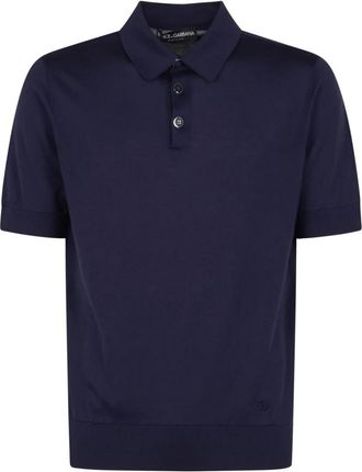 Dolce & Gabbana Homme, Tops, Bleu, Taille: XL Polo neck jumper s/s