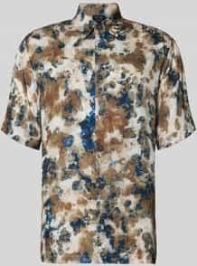 A|X Armani Exchange Boxy Fit Freizeithemd aus Viskose im Allover-Look