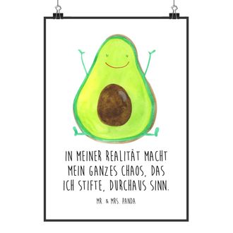 Mr. & Mrs. Panda Bild Avocado Glücklich DIN A3 - Geschenk, Chaos, Poster, Verrückt, drucke, wanddeko, Kunstdruck, Plakat
