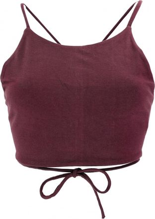 Guru Shop Goa Psytrance Bikini Top, Boho Top, Pixi Top, Yogatop, Bindetop - Bordeauxrot, Damen, Baumwolle, Size:S/M
