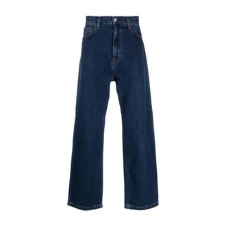 Carhartt Work in Progress Homme, Jeans, Bleu, Taille: W31 Bleu Marine Coton Large Jambe Pantalon