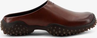 Miu Miu Leather sabot with embossed lettering logo - MIU MIU - gender_Woman