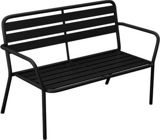 Vente-Unique Banc de jardin en m&eacute;tal - Noir - MIRMANDE de MYLIA