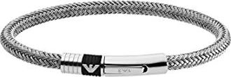 Emporio Armani Bracelet Pour Homme, Bracelet En Acier Inoxydable Argenté, EGS1623040