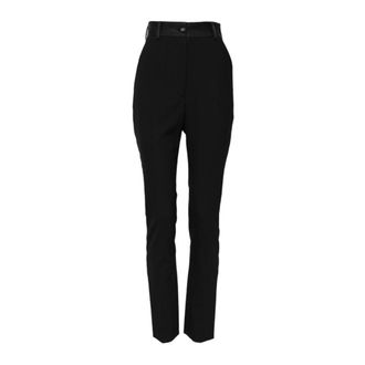 Dolce & Gabbana Wolle Skinny High Waist Hose - - Trousers - Damen - Schwarzk - S