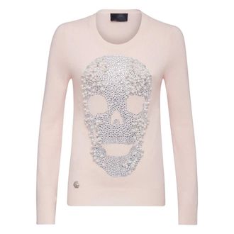 Philipp Plein Pullover Round Neck Love - Femme - Pulls - Rose - Taille: 36 FR