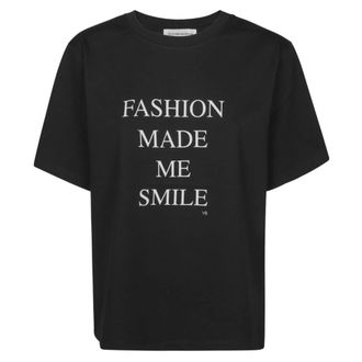 Victoria Beckham Slogan Tee - Fashion Made Me Smile - - Tops - Damen - Schwarzk - L