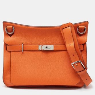 Herm&egrave;s Pre-owned Cuir sacs-bandouliere - Femme - Pre-owned - Orange - Taille: ONE Size