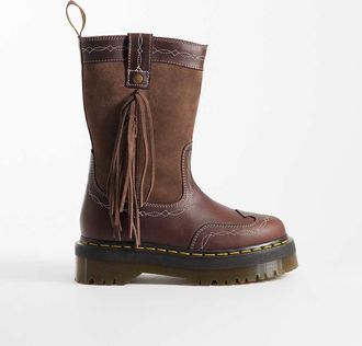 Dr. Martens Dr. Martens - Rodeo - Schlupfstiefel aus dunkelbraunem Wildleder mit Fransen