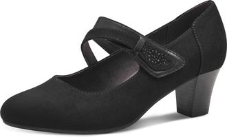 Jana Damen Pumps mit Riemen Mary Jane Vegan, Schwarz (Black), 42 EU