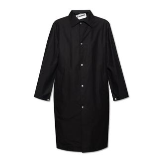 Jil Sander Baumwollmantel mit Logo - - Coats - Herren - Schwarzk - S