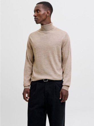 Jack & Jones Rollkragenpullover JPRBLAMERINO KNIT ROLL NECK Wolle, regular fit