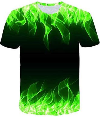 Generic Nouveau T-shirt flamme imprim&eacute; 3D pour hommes et femmes, 7, XL