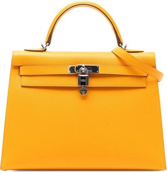 Herm&egrave;s Hobo Bags - Epsom Kelly II Sellier 32 - Gr. unisize - in Gelb - f&uuml;r Damen