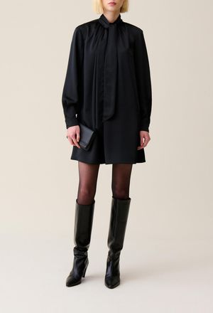 Claudie Pierlot Robe fluide col lavalli&egrave;re noir