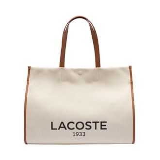 Lacoste Beige Canvas Tote Tasche - - Bags - Damen - Beige - ONE SIZE