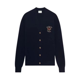 Dr&ocirc;le de Monsieur Le Cardigan Slogan Rose - - Knitwear - Herren - Blau - XL