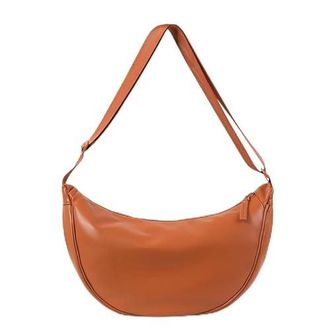Generic Sac &agrave; main polyvalent en cuir synth&eacute;tique de grande capacit&eacute;, demi-lune pour femme, travail, shopping, voyage, usage quotidien, Orange, 400.00x250.00x