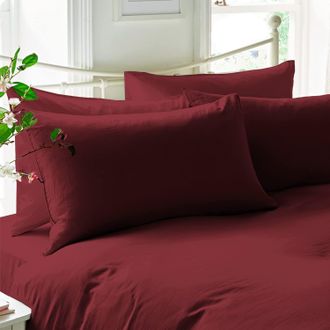 Pizuna Luxuri&ouml;ser Soft-Satin 2er Pack Kissenbezug 40x80 cm Rio Rood, 600 Fadenzahl Baumwolle Kissenbez&uuml;ge, 100% Langstapel Baumwolle Nur Kissenbezug (Rio Roo