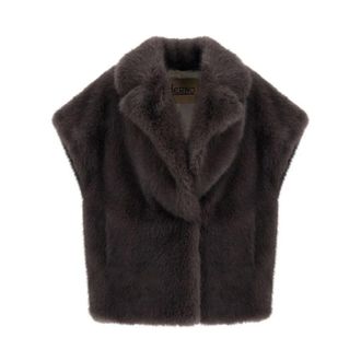 Herno Weste mit Webpelz-Revers - - Jackets - Damen - Grau - L