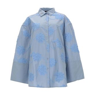 Rotate Blumen Oversized Hemd - - Blouses & Shirts - Damen - Blau - L