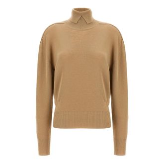 Burberry Wollpullover mit hohem Kragen - - Knitwear - Damen - Beige - L