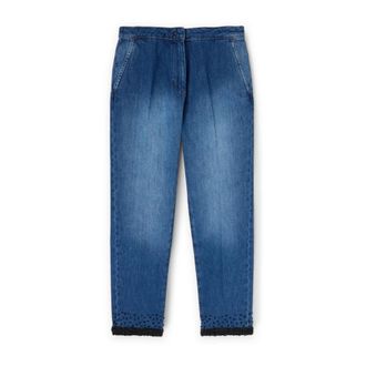Motivi Chino-Jeans mit Perlenstickerei - - Jeans - Damen - Blau - XS