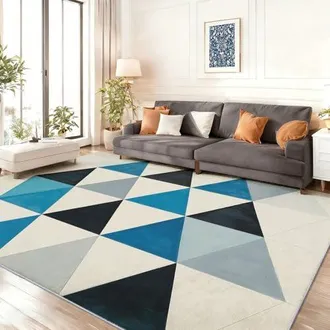 Generic Paillasson Antid&eacute;rapant Gris Bleu 120 x 170 cm, Tapis de Sol dint&eacute;rieur Lavable pour entr&eacute;e Cuisine Chambre &agrave; Coucher paillasson d&eacute;coratif, imprim&eacute; Mi