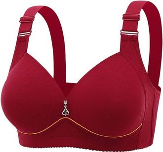 Generic Bustier pour femme, bretelles r&eacute;glables, couverture compl&egrave;te, soutien-gorge confortable sans armatures, soutien-gorge sans armatures, rouge, 40