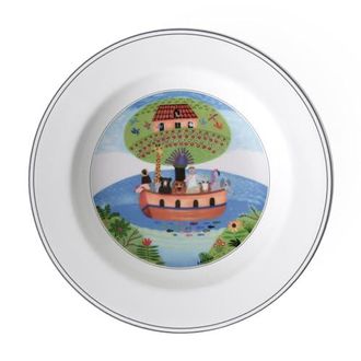 Villeroy & Boch Design Naif Assiette creuse Arche de Noé, 21 cm, Porcelaine Premium, Blanc/Multicolore