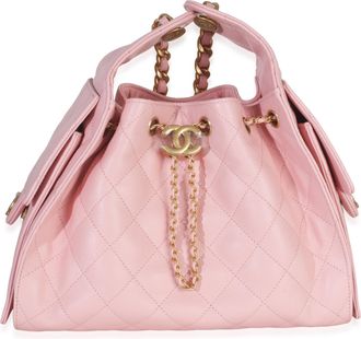 Chanel Baby Pink Quilted Caviar Small Chanel 25 Hobo