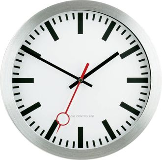 Eurotime 59002-07 Funk Wanduhr 30 cm Silber