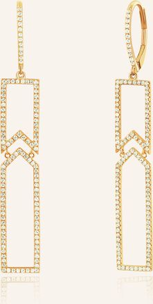 Leaf Ohrh&auml;nger Unique Aus 18 Karat Gelbgold Mit Diamanten gold