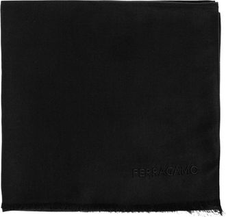 Ferragamo &Eacute;charpe en cachemire avec logo brod&eacute; - Homme - Accessoires - Noir - Taille: ONE Size