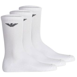 Emporio Armani Casual Cotton 3-Pack Ankle Socks Lot de 3 Paires de Chaussettes, Blanc/Blanc, Taille Unique Homme