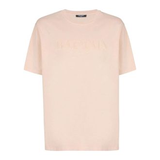 Balmain Lockeres T-Shirt mit Vintage-Stickerei - - Tops - Herren - Beige - M