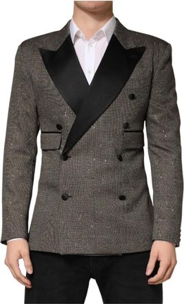 Dolce & Gabbana Homme, Vestes, Gris, Taille: XL Blazer de costume &agrave; 2 boutons