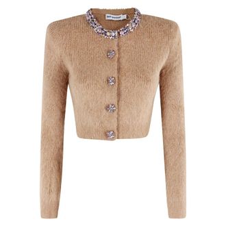 Self Portrait Femme, Pulls, Brun, Taille: 38 FR Trim Cardigan