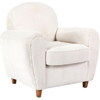 The Home Deco Factory The Home Deco Factory - Fauteuil club c&ocirc;tel&eacute; beige 89x84x82 cm - Tissu doux pour confort optimal - Hauteur dassise 43 cm - Design &eacute;l&eacute;gant