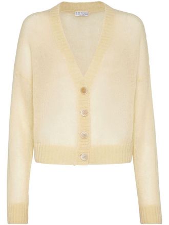 Brunello Cucinelli cardigan &agrave; &eacute;paules tombantes - Jaune