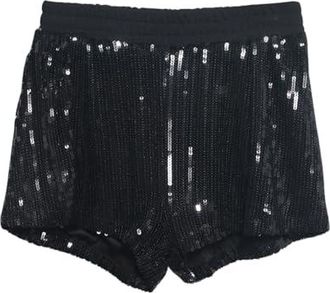 Generic D&eacute;guisement 2026 pour fille - Patchwork paillet&eacute; - Taille &eacute;lastique - Pantalon court con&ccedil;u pour amincir les jambes larges, Noir, Taille unique