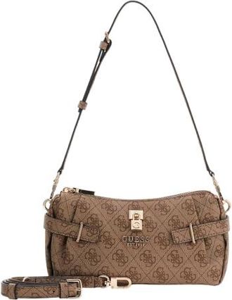 Guess sac &agrave; &eacute;paule bandouli&egrave;re Yesba Mini Top Zip Bag Latte Logo marron clair