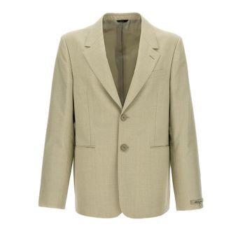 Fendi Einreihiger Wollblazer - - Suits - Herren - Beige - XL